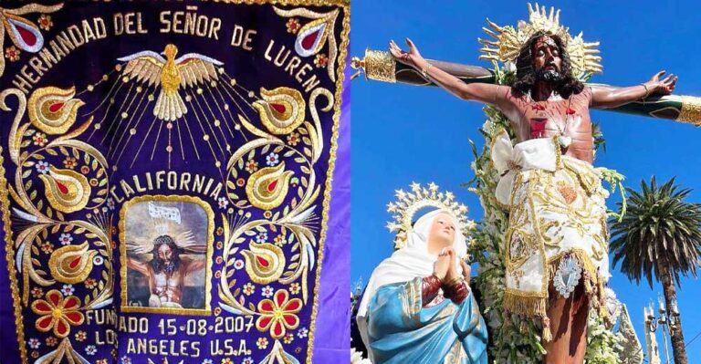 Señor de Luren salió en procesión por las calles de la ciudad de Los Angeles en Estados Unidos